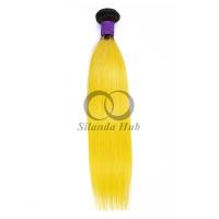 China T1B Yellow Straight Remy Human Hair Bundles Sew In Weave Brazilian 3 Bundles 10-28 Inch for sale