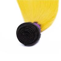 China T1B Yellow Straight Remy Human Hair Bundles Sew In Weave Brazilian 3 Bundles 10-28 Inch for sale