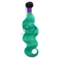 China T1B Green Body Wave Remy Human Hair Bundles Sew In Weave 10 to 28 Inch Brazilian Bundle Deals for sale