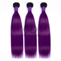 China Straight Remy Human Hair Bundles Sew In Weave Brazilian #T1B Purple 10-28 Inch 3 Bundles for sale