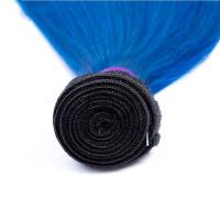 China Remy Human Hair Bundles Straight #T1B Blue Brazilian Weave 10-28 Inch 3 Bundles for sale