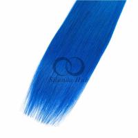 China Remy Human Hair Bundles Straight #T1B Blue Brazilian Weave 10-28 Inch 3 Bundles for sale