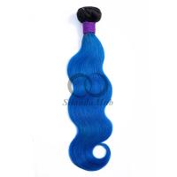 China Remy Human Hair Body Wave Bundles 10-28 Inch #T1B Blue Brazilian Sew In Weave for sale