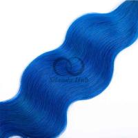 China Remy Human Hair Body Wave Bundles 10-28 Inch #T1B Blue Brazilian Sew In Weave for sale