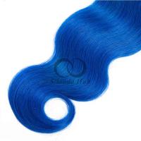 China Remy Human Hair Body Wave Bundles 10-28 Inch #T1B Blue Brazilian Sew In Weave for sale