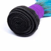 China T1B Blue Straight Remy Human Hair Bundles Sew In Weave Brazilian 10-28 Inch 3 Bundles for sale