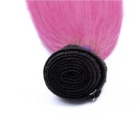 China T1B Pink Straight Remy Human Hair Bundles Sew In Weave Brazilian 3 Bundles 10-28 Inch for sale