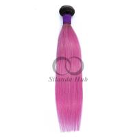 China T1B Pink Straight Remy Human Hair Bundles Sew In Weave Brazilian 3 Bundles 10-28 Inch for sale