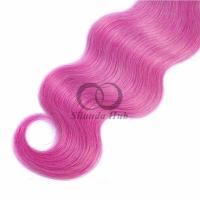 China T1B Pink Body Wave Remy Human Hair Bundles 10-28 Inch Brazilian Sew In Weave 3 Bundles for sale