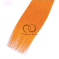 China T1B Orange Straight Remy Human Hair Bundles Sew In Weave Brazilian 3 Bundles 10-28 Inch for sale