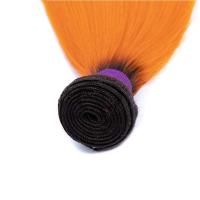 China T1B Orange Straight Remy Human Hair Bundles Sew In Weave Brazilian 3 Bundles 10-28 Inch for sale