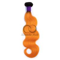 China T1B Orange Body Wave Remy Human Hair Bundles Brazilian Sew In Weave 10 to 28 Inch for sale