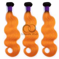 China T1B Orange Body Wave Remy Human Hair Bundles Brazilian Sew In Weave 10 to 28 Inch for sale