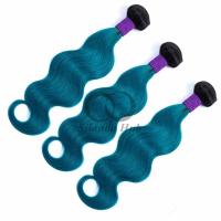China T1B Blue Body Wave Remy Human Hair Bundles 3 Bundles Per Set 10 to 28 Inch Brazilian Sew In Weave for sale