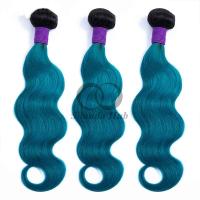 China T1B Blue Body Wave Remy Human Hair Bundles 3 Bundles Per Set 10 to 28 Inch Brazilian Sew In Weave for sale