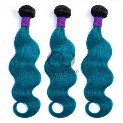 China T1B Blue Body Wave Remy Human Hair Bundles 3 Bundles Per Set 10 to 28 Inch Brazilian Sew In Weave for sale