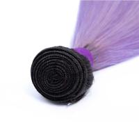 China Brazilian Remy Human Hair Bundles Straight #T1B Purple 10-28 Inch Double Wefted Sew In for sale