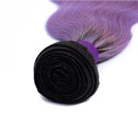 China T1B Purple Body Wave Remy Human Hair Bundles 10-28 Inch Brazilian Sew In Weave 3 Bundles for sale