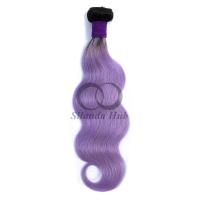China T1B Purple Body Wave Remy Human Hair Bundles 10-28 Inch Brazilian Sew In Weave 3 Bundles for sale