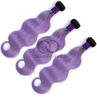 China T1B Purple Body Wave Remy Human Hair Bundles 10-28 Inch Brazilian Sew In Weave 3 Bundles for sale