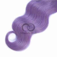 China T1B Purple Body Wave Remy Human Hair Bundles 10-28 Inch Brazilian Sew In Weave 3 Bundles for sale