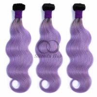 China T1B Purple Body Wave Remy Human Hair Bundles 10-28 Inch Brazilian Sew In Weave 3 Bundles for sale
