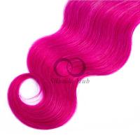 China Straight Remy Human Hair Bundles #T1B/Pink Brazilian Weave 10-28 Inch 3 Bundles for sale