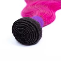 China Straight Remy Human Hair Bundles #T1B/Pink Brazilian Weave 10-28 Inch 3 Bundles for sale