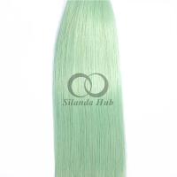China Straight Remy Human Hair Bundles #T1B Green Brazilian Weave 10-28 Inch 3 Bundles for sale