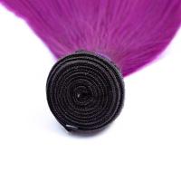 China T1B Purple Straight Remy Human Hair Bundles 3 Bundles Per Set 10 to 28 Inch Brazilian Weave for sale