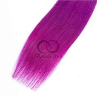 China T1B Purple Straight Remy Human Hair Bundles 3 Bundles Per Set 10 to 28 Inch Brazilian Weave for sale