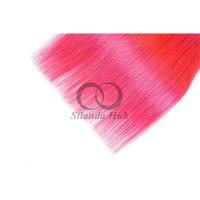 China Straight Remy Human Hair Bundles #T1B Pink Brazilian Weave 10-28 Inch 3 Bundles for sale
