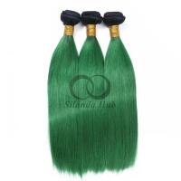China Straight Remy Human Hair Bundles #T1B Green Brazilian Sew In Weave 10-28 Inch for sale