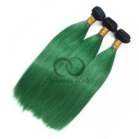 China Straight Remy Human Hair Bundles #T1B Green Brazilian Sew In Weave 10-28 Inch for sale