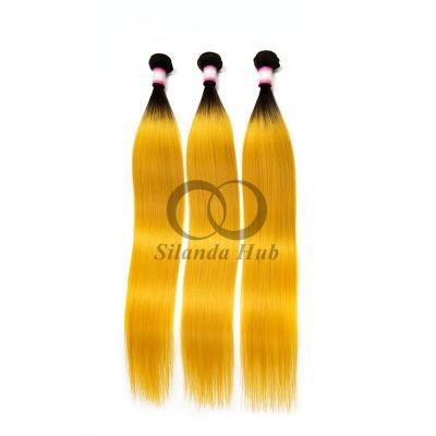 China Straight Remy Human Hair Bundles #T1B/Orange Brazilian Weave 10-28 Inch 3 Bundles for sale