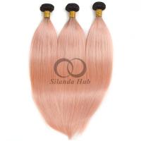 China Straight Remy Human Hair Bundles #T1B Pink Brazilian Weave 10-28 Inch 3 Bundles for sale