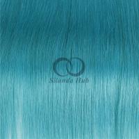 China Remy Human Hair Bundles Straight #T1B Blue 10-28 Inch Machine Double Wefted 3 Bundles for sale
