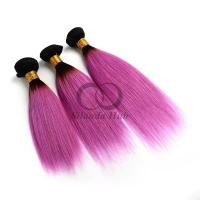 China T1B Pink Straight Remy Human Hair Bundles Sew In Weave Brazilian Bundle Deals 10-28 Inch for sale