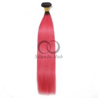 China T1B Pink Straight Remy Human Hair Bundles Sew In Weave Brazilian 10-28 Inch 3 Bundles for sale