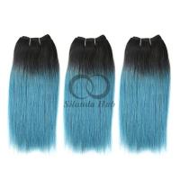China T1B Blue Straight Remy Human Hair Bundles Sew In Weave Brazilian 3 Bundles 10-28 Inch for sale