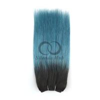 China T1B Blue Straight Remy Human Hair Bundles Sew In Weave Brazilian 3 Bundles 10-28 Inch for sale
