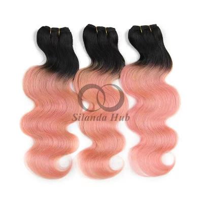 China T1B Pink Body Wave Remy Human Hair Bundles 10-28 Inch Brazilian Sew In Weave 3 Bundles for sale
