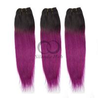 China Straight Remy Human Hair Bundles Sew In Weave Brazilian #T1B Purple 10-28 Inch for sale