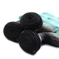 China Remy Human Hair Body Wave Bundles 10-28 Inch Brazilian Sew In Weave T1B Green for sale