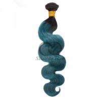 China Remy Human Hair Body Wave Bundles 10-28 Inch #T1B Green Brazilian Sew In Weave for sale