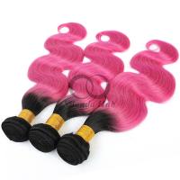 China T1B Pink Body Wave Remy Human Hair Bundles Brazilian Sew In Weave 10-28 Inch 3 Bundles for sale