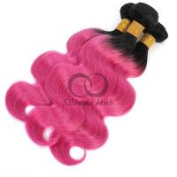 China T1B Pink Body Wave Remy Human Hair Bundles Brazilian Sew In Weave 10-28 Inch 3 Bundles for sale