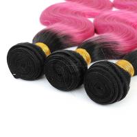 China T1B Pink Body Wave Remy Human Hair Bundles Brazilian Sew In Weave 10-28 Inch 3 Bundles for sale