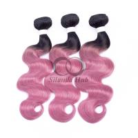 China T1B Pink Body Wave Remy Human Hair Bundles Sew In Weave Brazilian 10-28 Inch 3 Bundles for sale