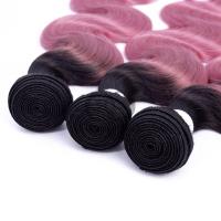 China T1B Pink Body Wave Remy Human Hair Bundles Sew In Weave Brazilian 10-28 Inch 3 Bundles for sale